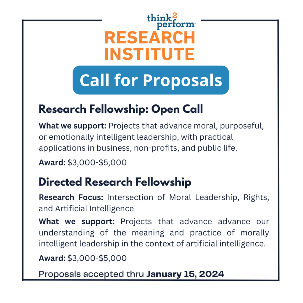 think2perform Research Institute – Advancing moral, purposeful and emotionally intelligent ...